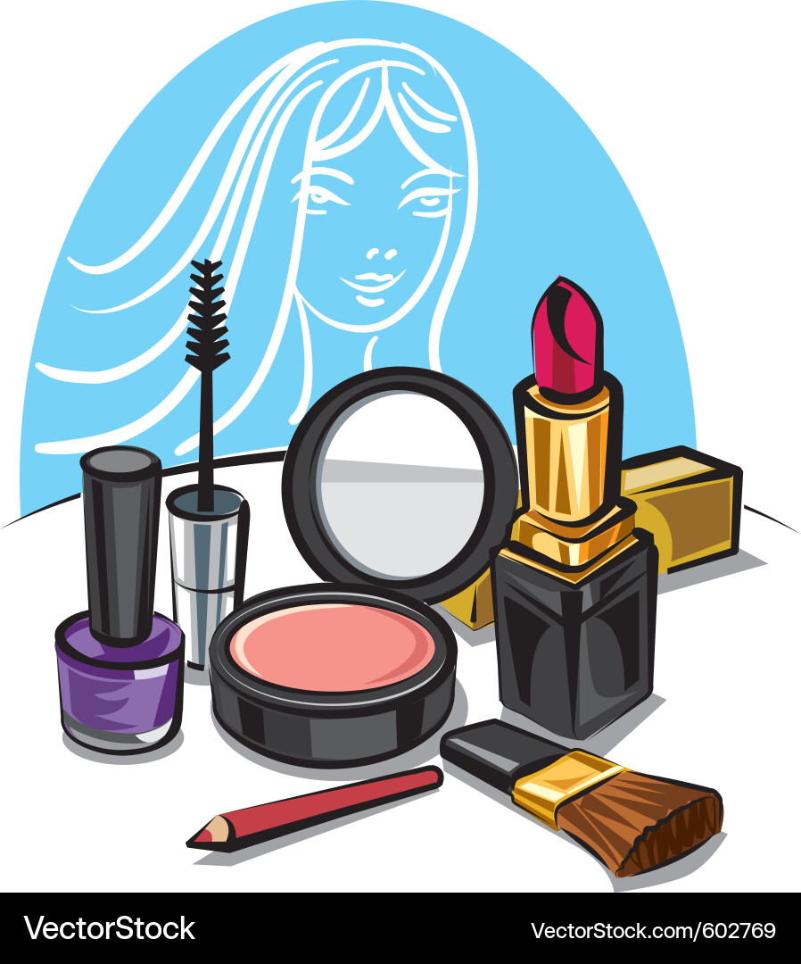 Cosmetic make up kit Royalty Free Vector Image