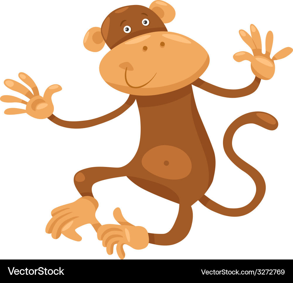 Süße Affe Cartoon Lizenzfreies Vektorbild - VectorStock