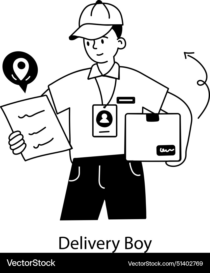 Delivery boy Royalty Free Vector Image - VectorStock