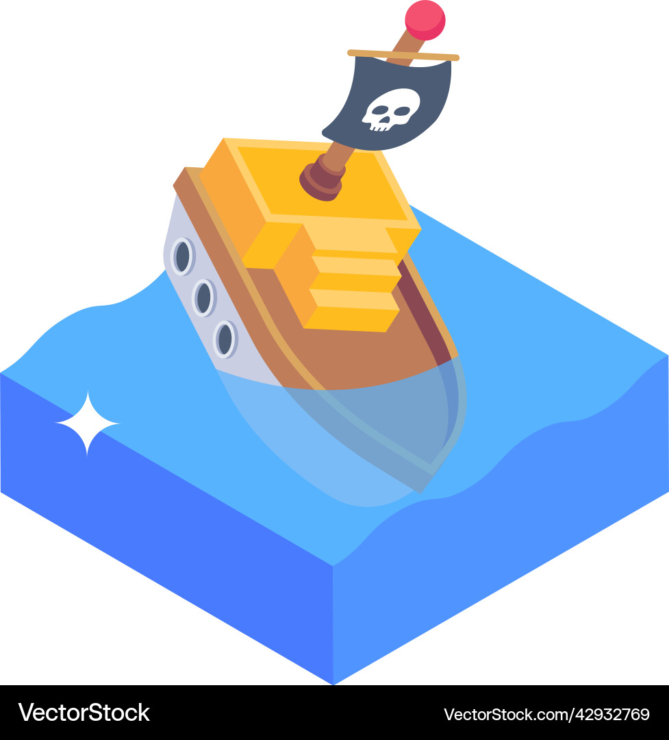 Drowning ship Royalty Free Vector Image - VectorStock