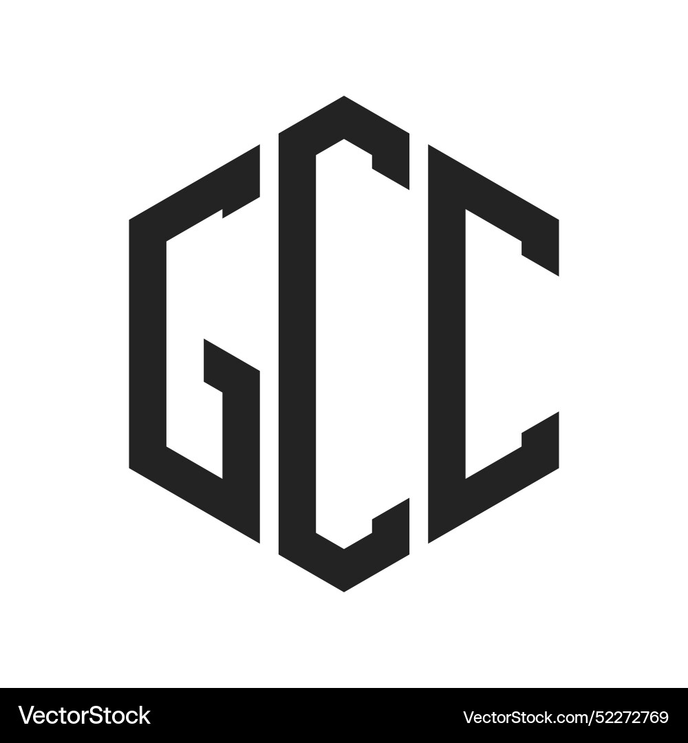 Gcc logo design initial letter monogram Royalty Free Vector
