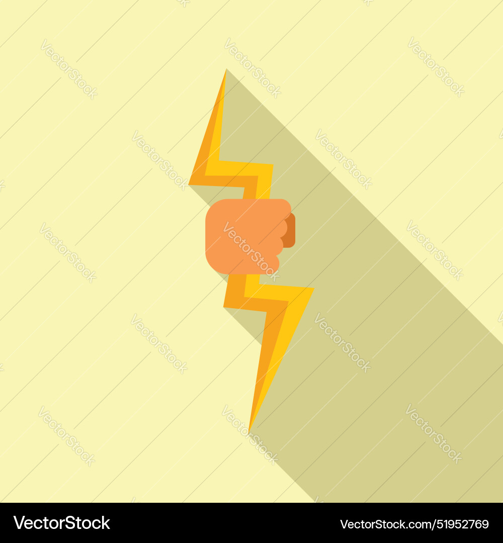 Hand holding lightning bolt power energy icon Vector Image