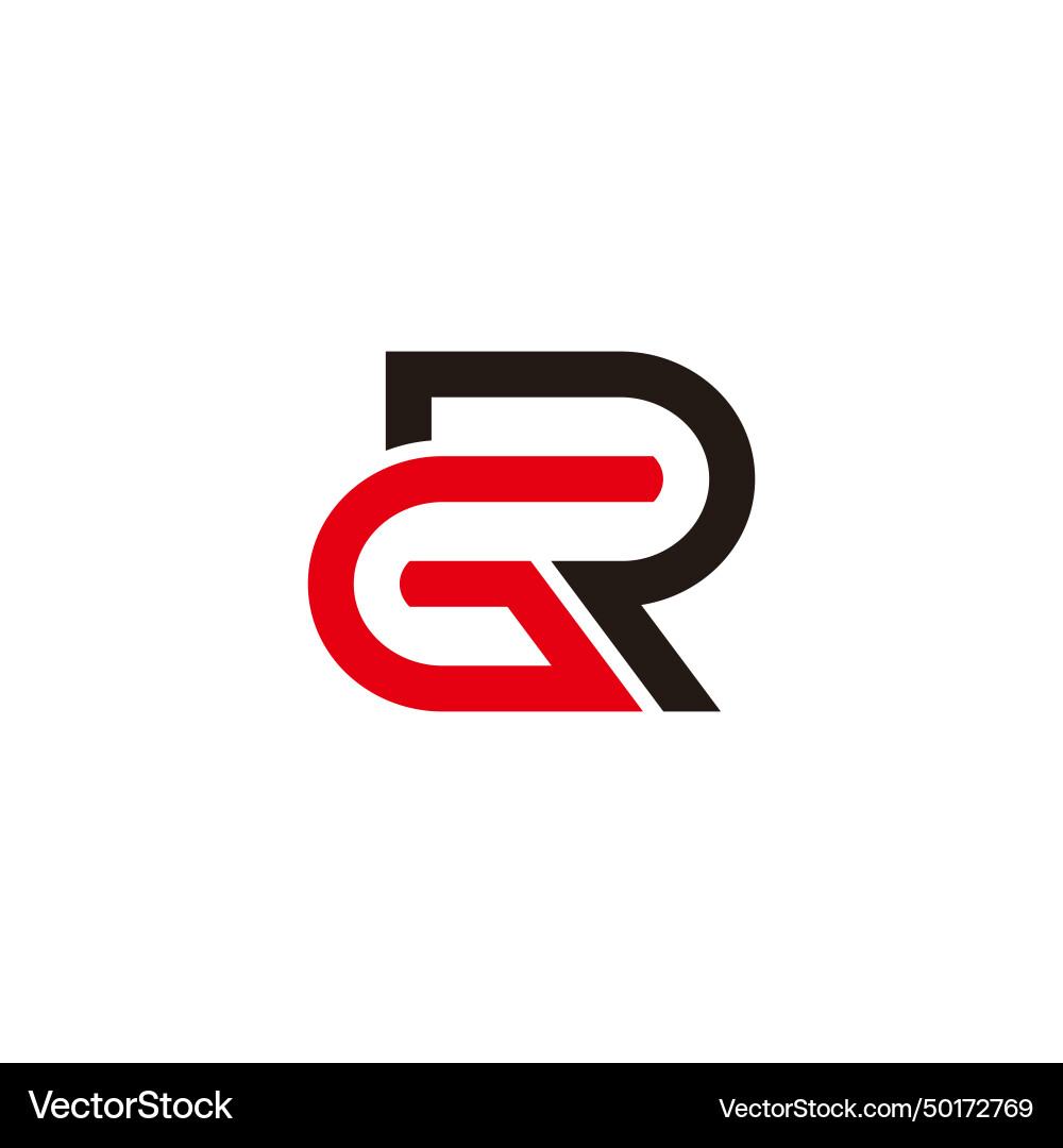Letter gr linked colorful geometric line logo Vector Image
