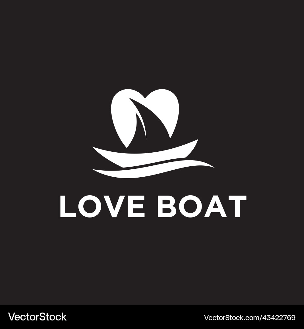 Love boat logo design Royalty Free Vector Image
