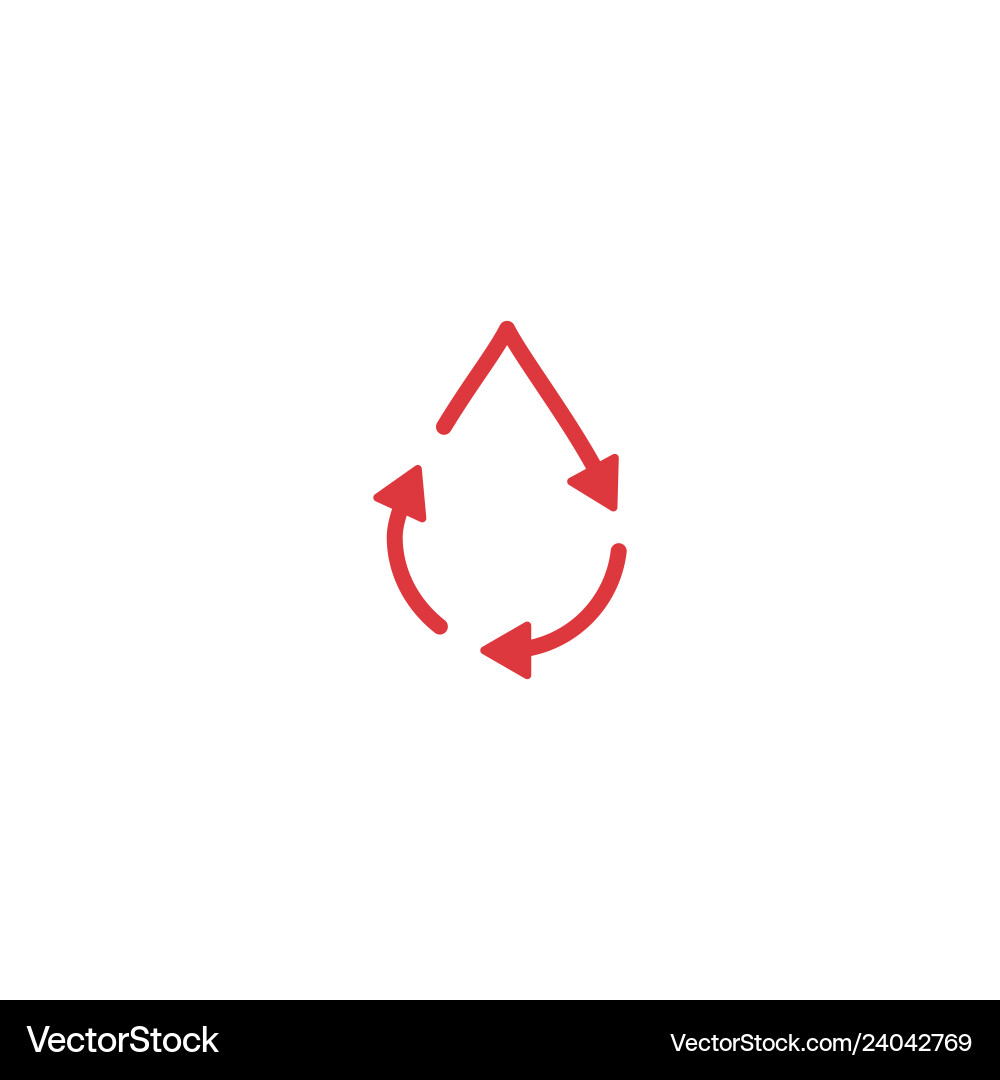 Recycle blood drop donor circulation logo icon Vector Image