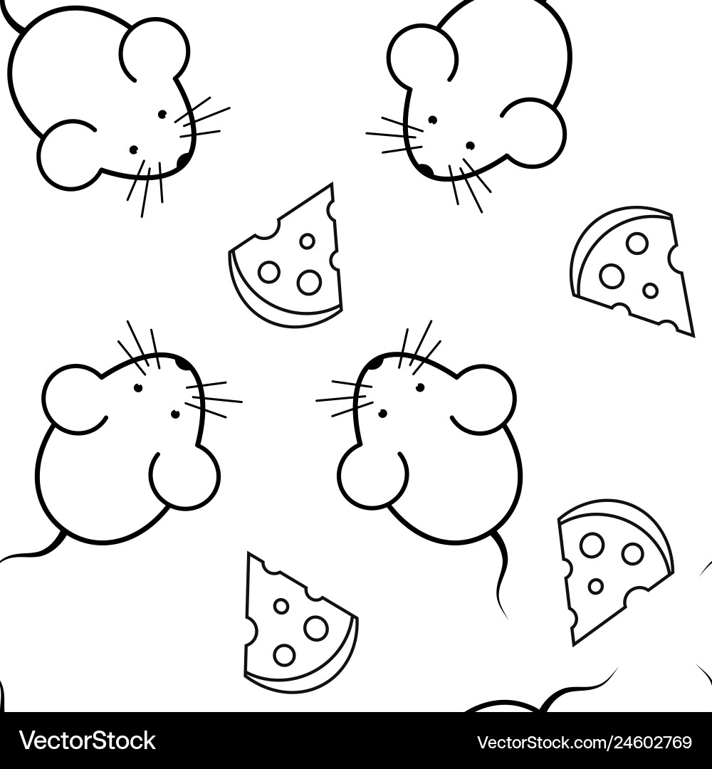 Seamless pattern - mouse and cheese Royalty Free Vector