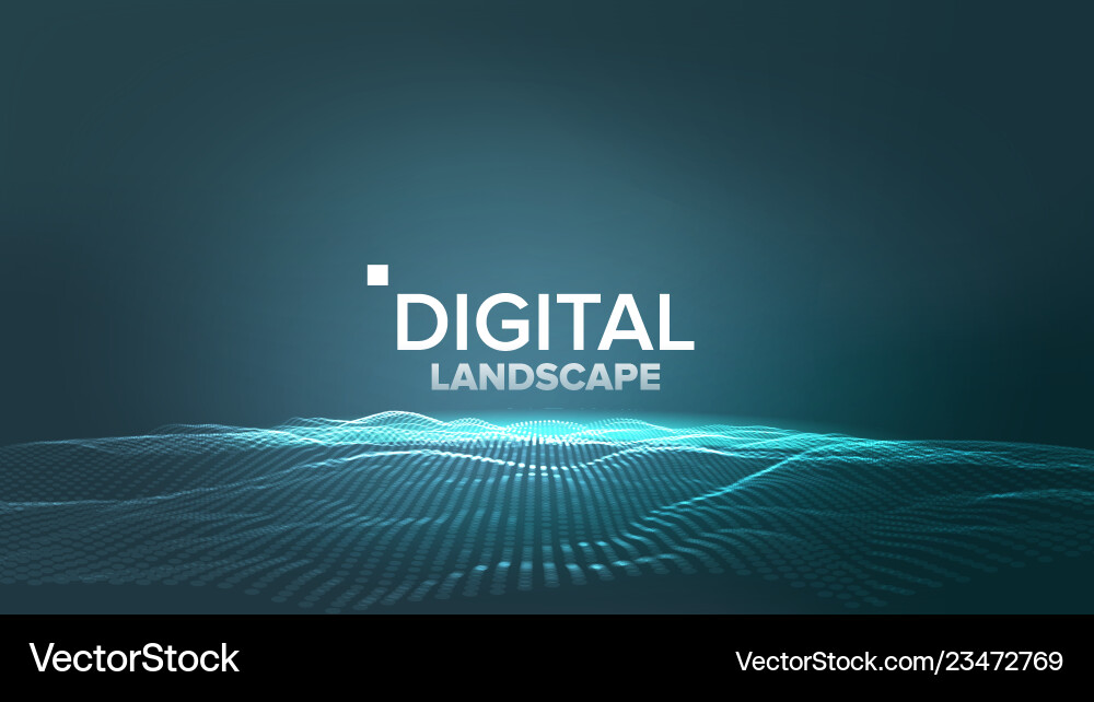 Technology landscape tech surface dot Royalty Free Vector