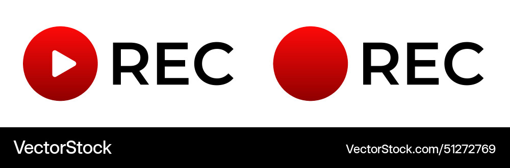 Video record live rec icon Royalty Free Vector Image