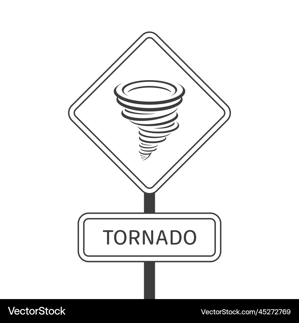 Warning tornado sign Royalty Free Vector Image