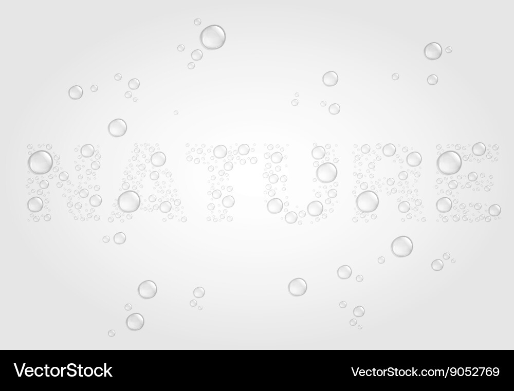 Water drops word nature Royalty Free Vector Image
