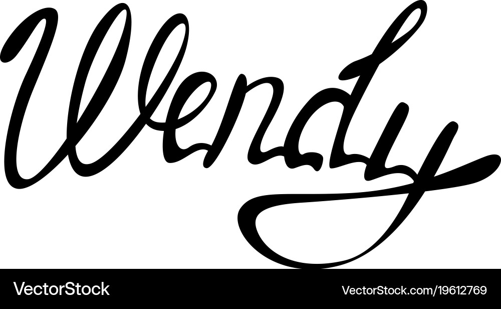 Wendy name lettering Royalty Free Vector Image