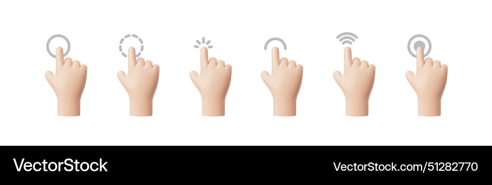 3d hand pointing forefinger gesture icons Vector Image