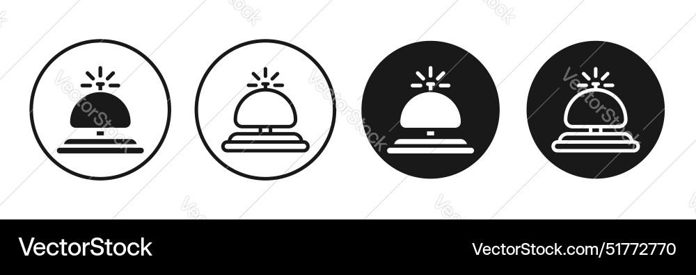 Bell concierge line icon set Royalty Free Vector Image