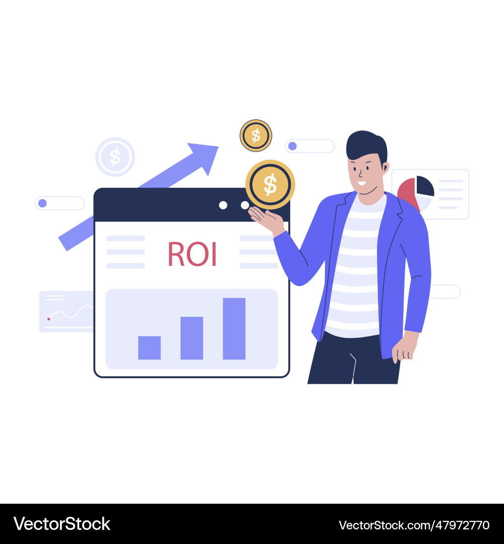 Business return on investment Royalty Free Vector Image