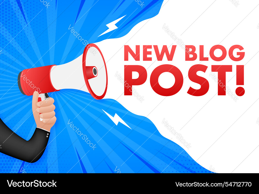 Businessman announcing new blog post Royalty Free Vector