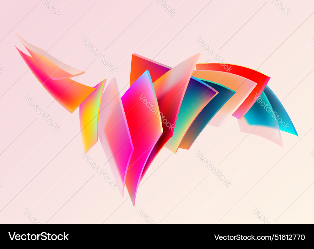 Colored translucent squares and rectangles 3d Vector Image