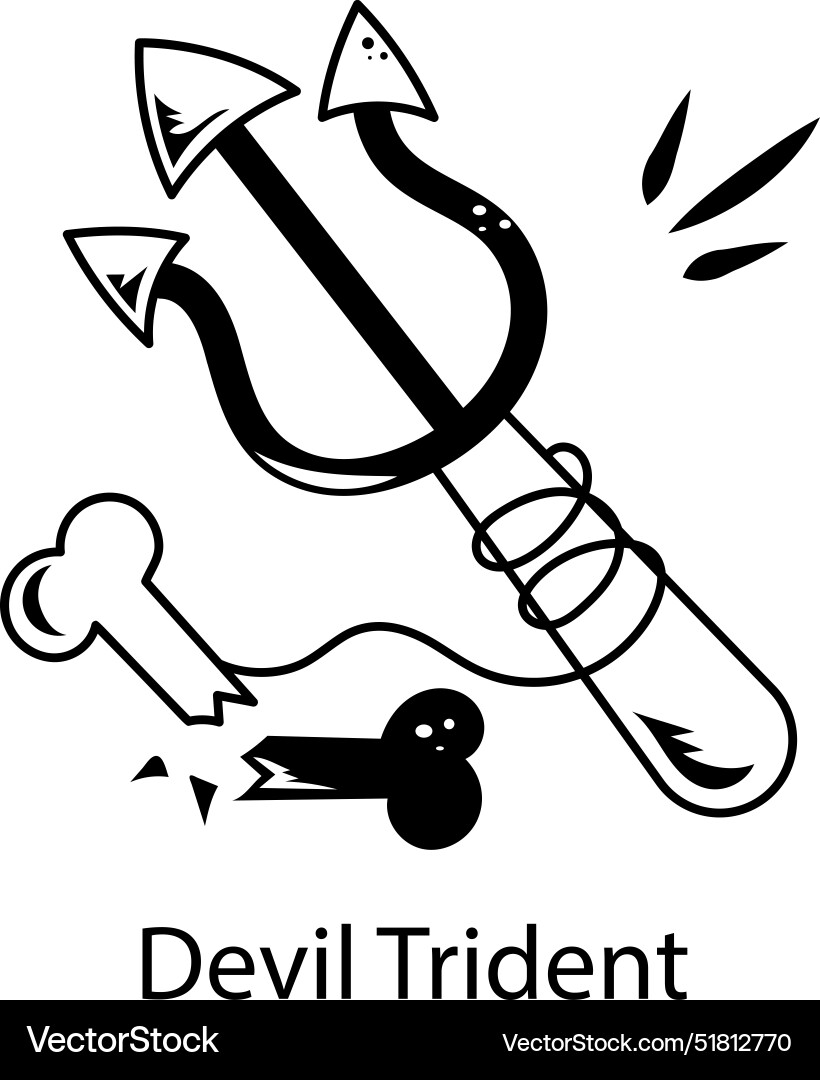 Devil trident Royalty Free Vector Image - VectorStock