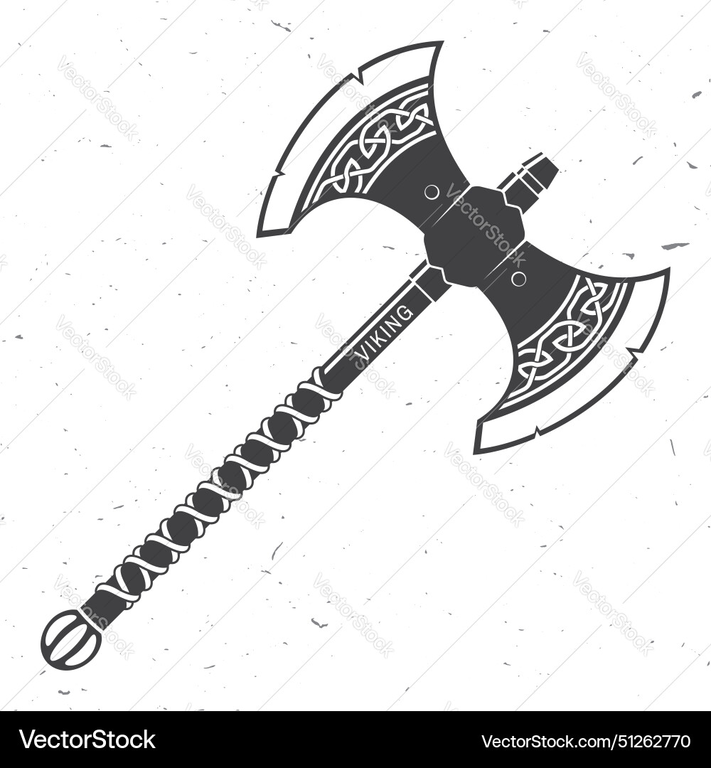 Double axe medieval weapon Royalty Free Vector Image