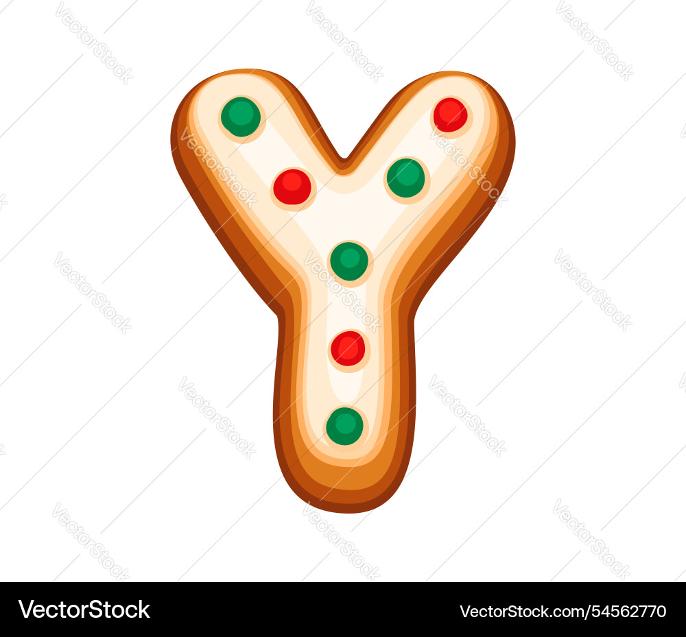 Festive Gingerbread Letter Y Royalty Free Vector Image