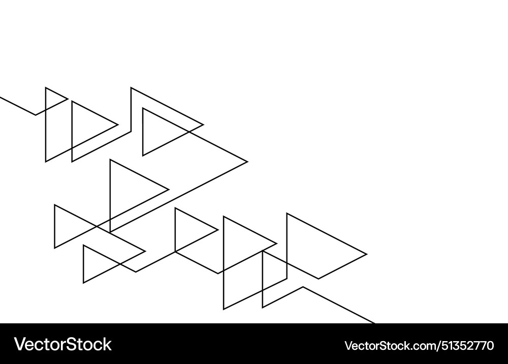 Geometric triangle shape graphic one line Vector Image