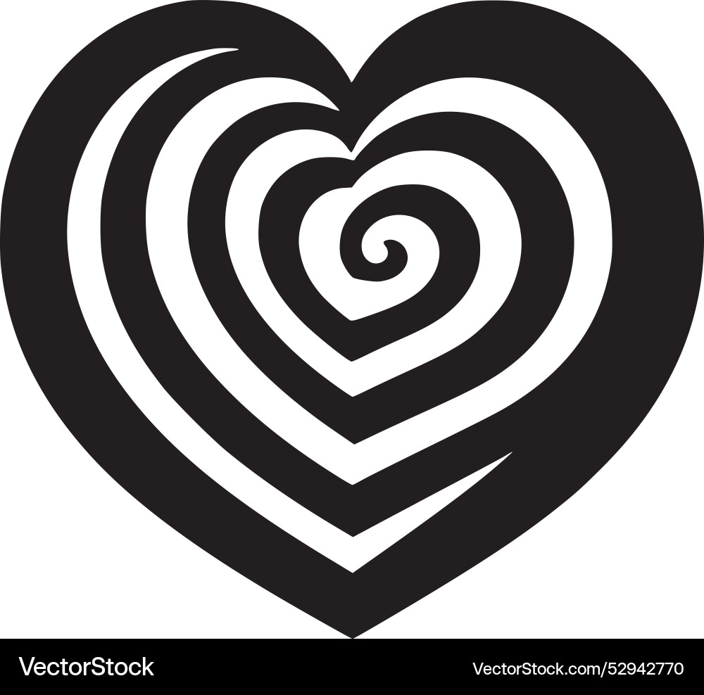 Heart - black and white Royalty Free Vector Image