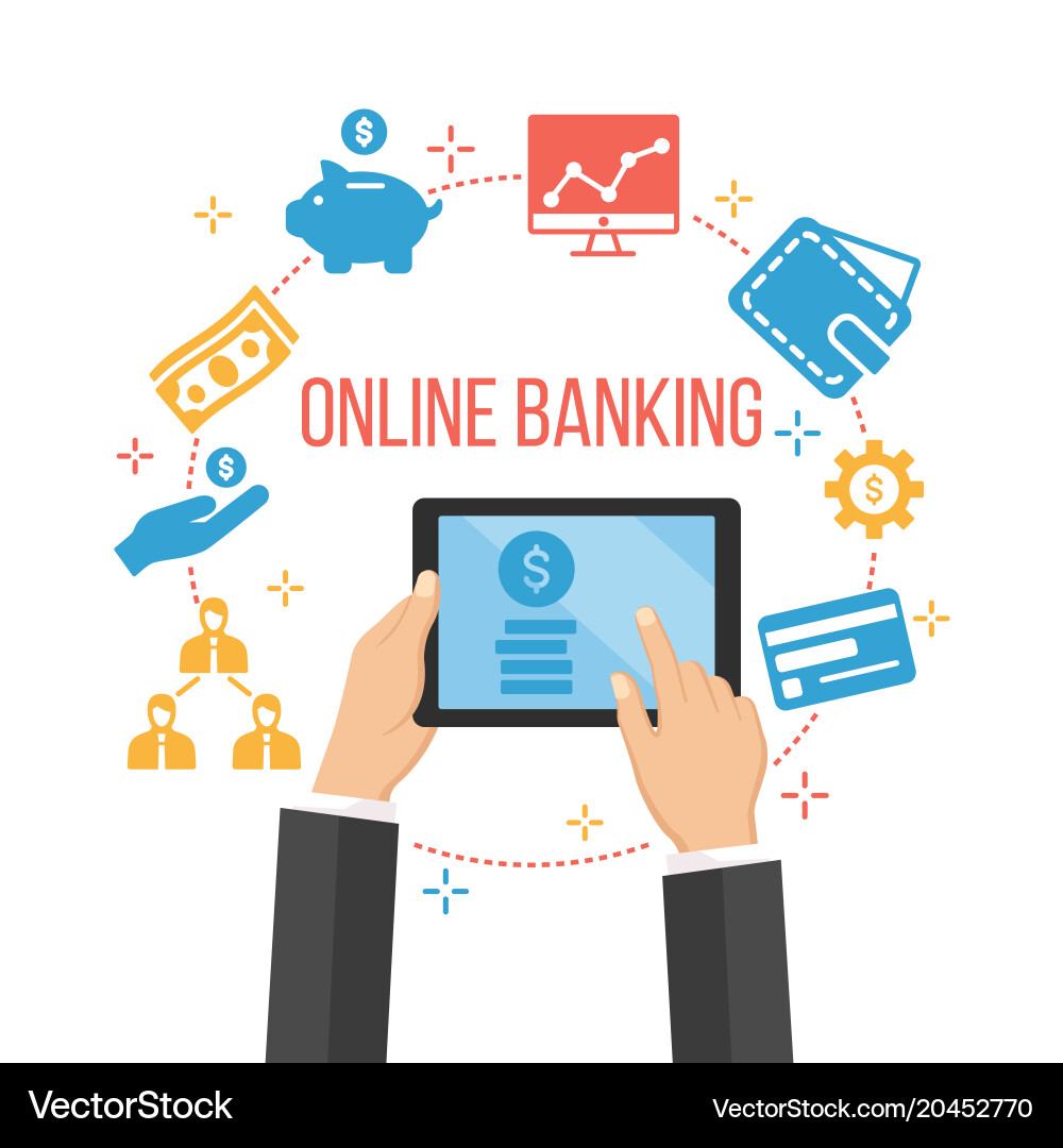 Online Banking Concepts Royalty Free Vector Image