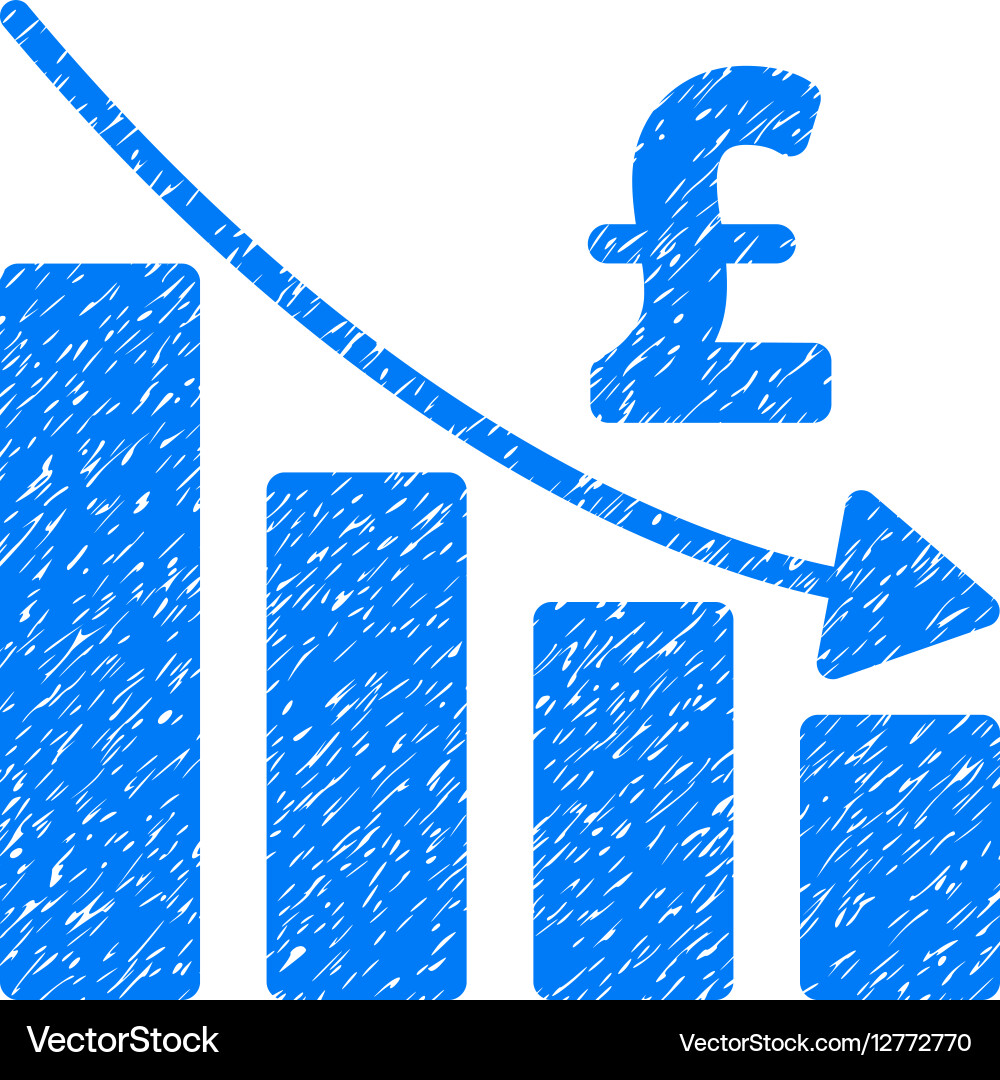 Pound Rezession Bar Diagramm körnige Textur Ikone