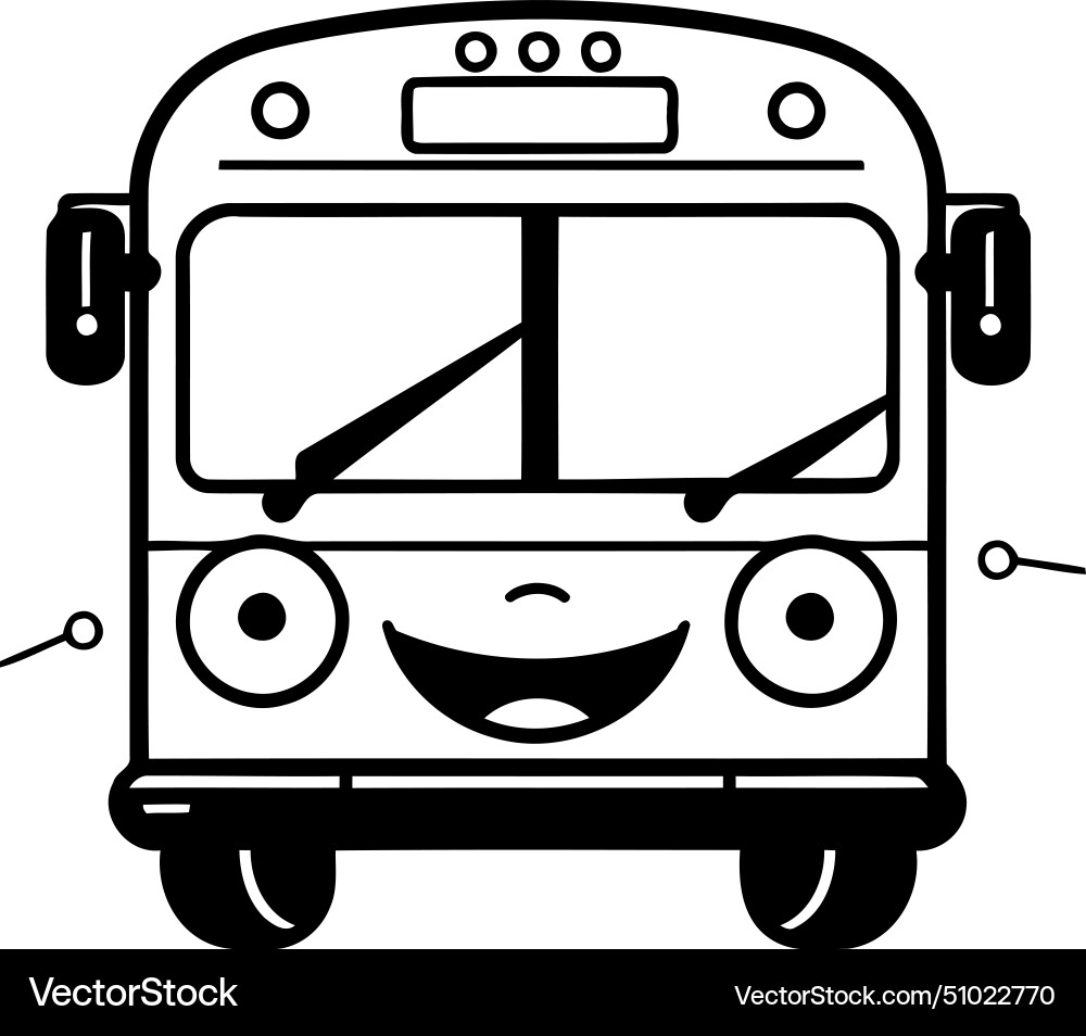 School bus character cute cartoon Royalty Free Vector Image