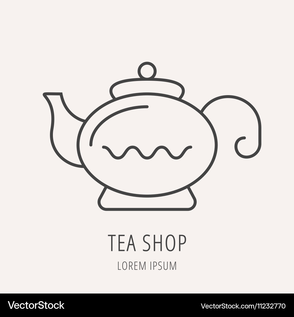 Simple logo template tea Royalty Free Vector Image
