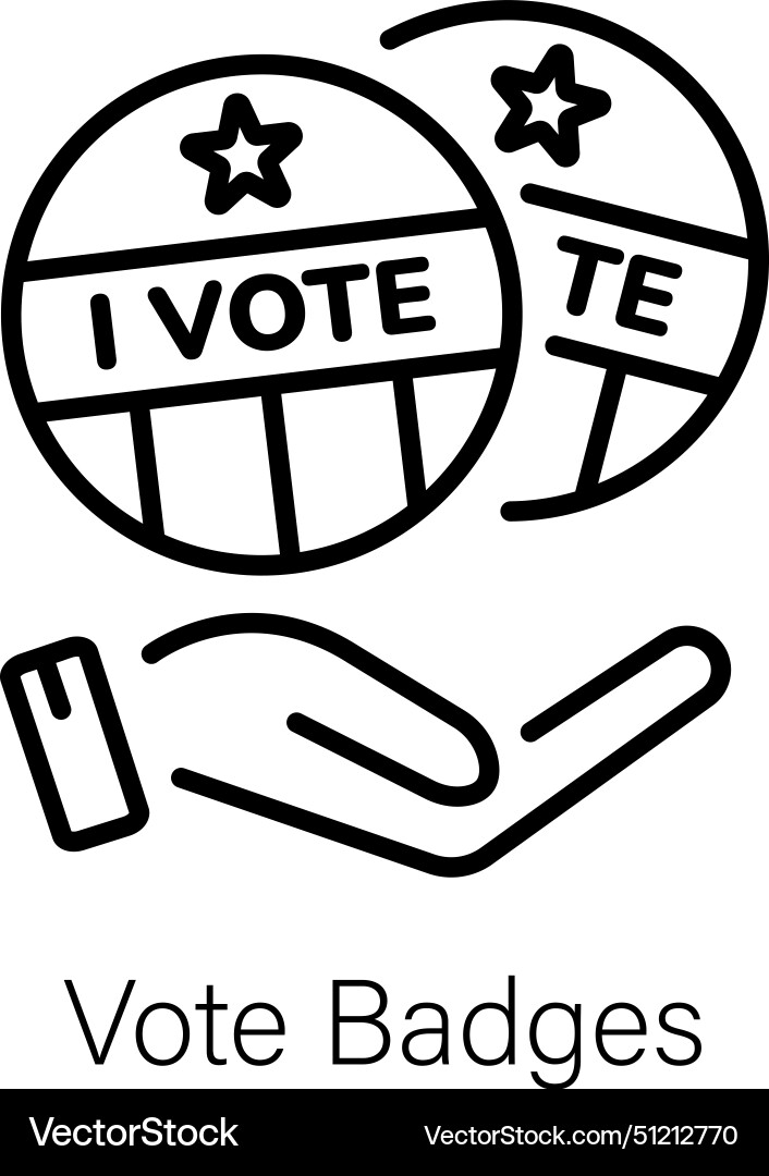 Vote badges Royalty Free Vector Image - VectorStock
