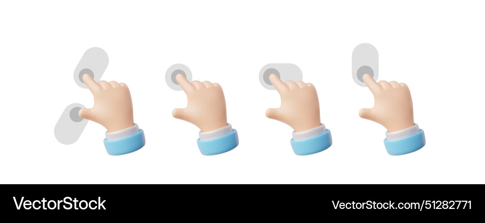 A set of cartoon 3d hand gestures Royalty Free Vector Image