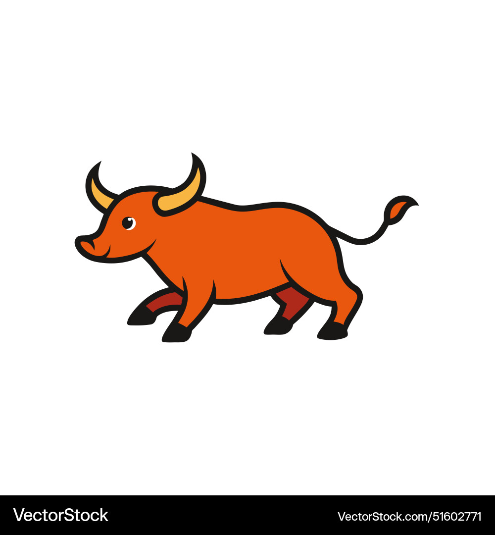 Aurochs bull runs icon Royalty Free Vector Image
