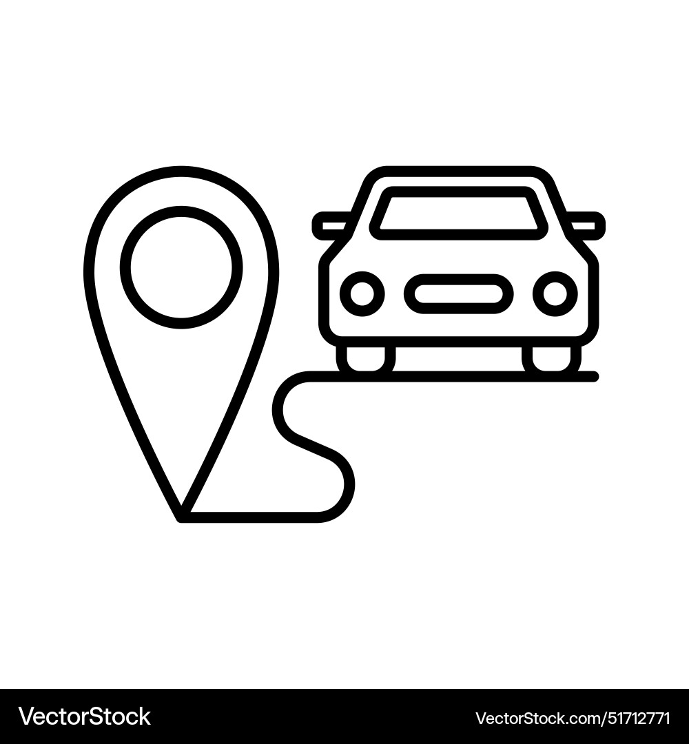Car in map pointer pictogram taxi sharing Vector Image