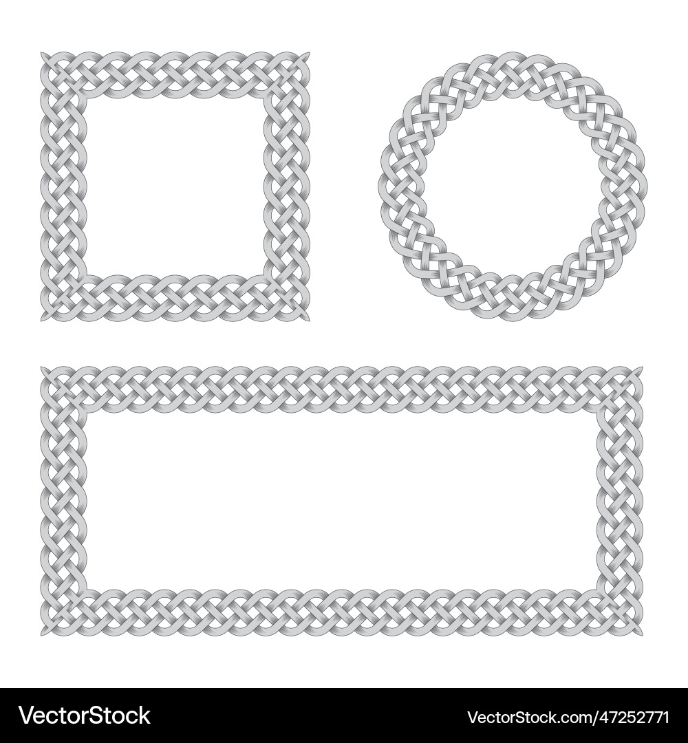 Celtic seamless grey frames Royalty Free Vector Image