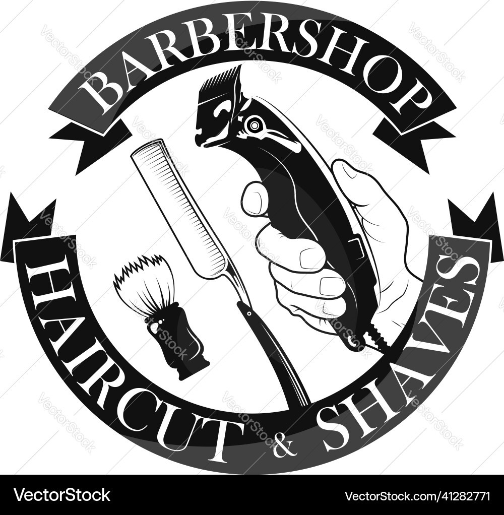 Clipper in hand shaving tool symbol Royalty Free Vector