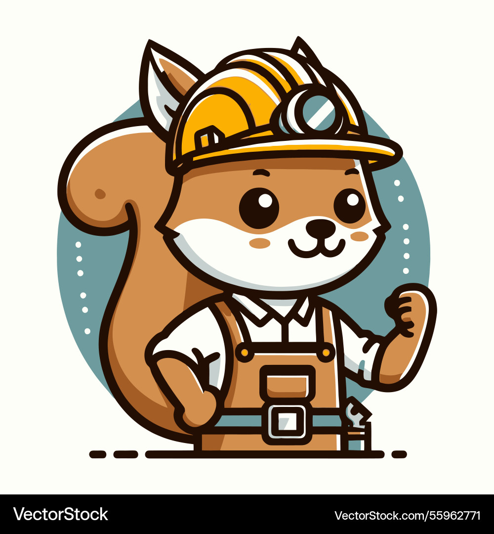 Fox construction worker handyman mascot logo Vector Image
