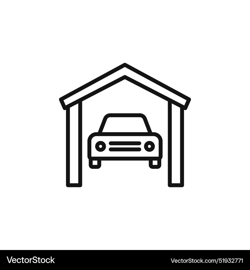 Garage car icon collection secure parking for Vector Image