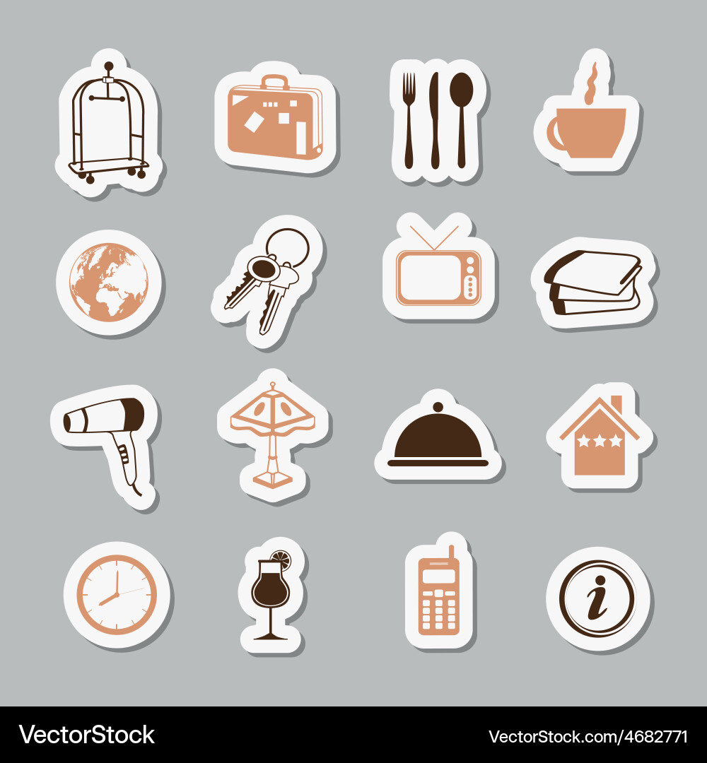 Hotel stickers Royalty Free Vector Image - VectorStock