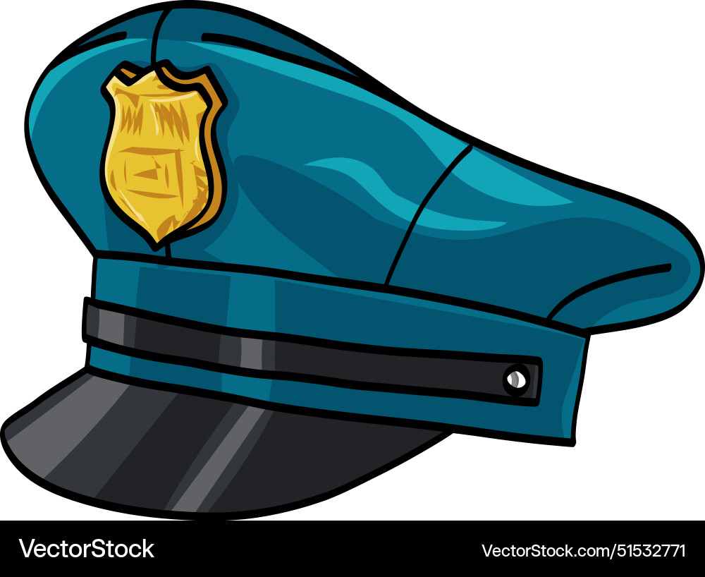 Police hat cop cap doodle drawing art Royalty Free Vector