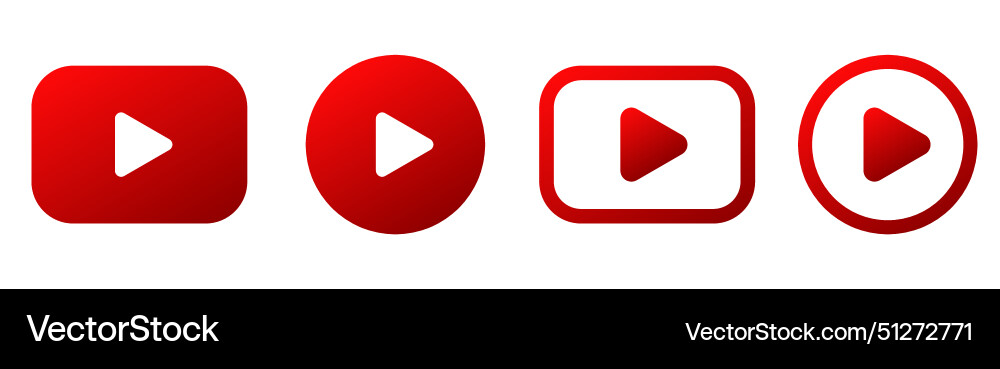 Red play button logo simple Royalty Free Vector Image