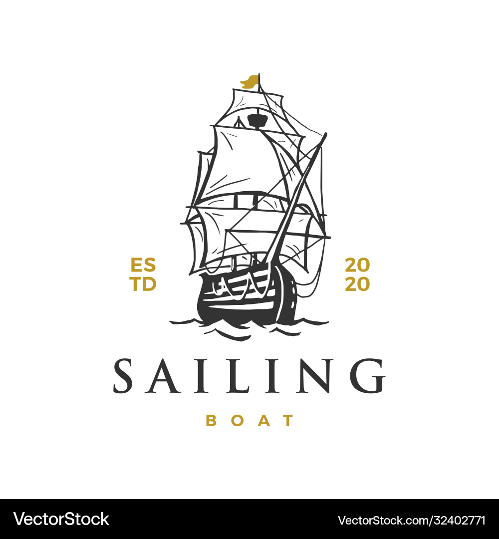 Sailing boat logo icon Royalty Free Vector Image