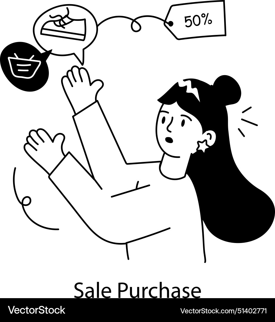 Sale purchase Royalty Free Vector Image - VectorStock