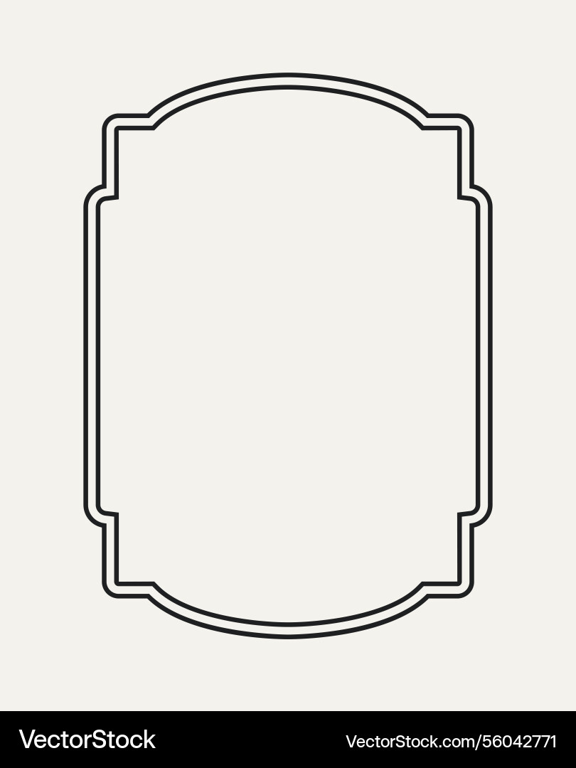 Simple outline frame thin border with double Vector Image