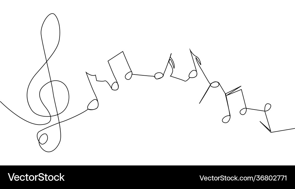 Single Line Treble Clef Note Royalty Free Vector Image