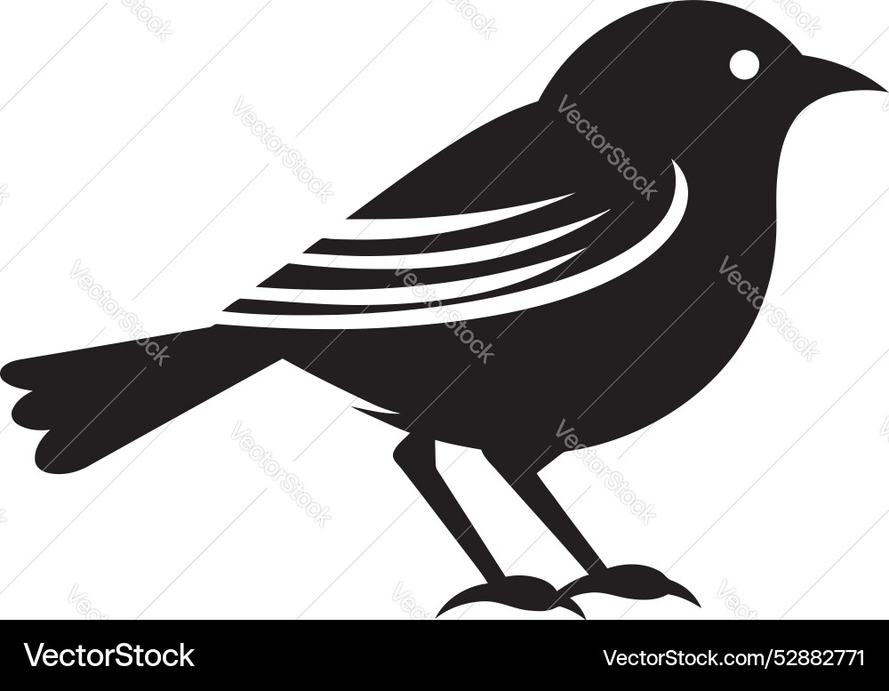 Sleek black sparrow iconic avian elegant Vector Image