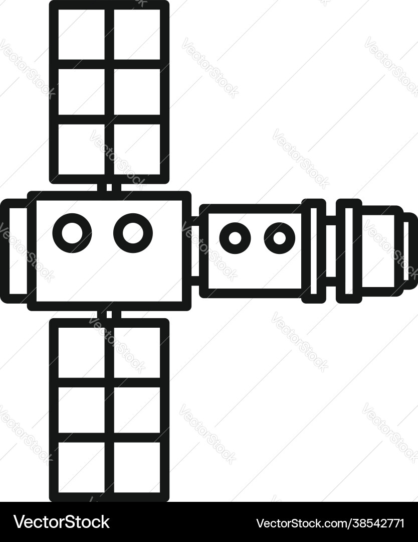 Space station exploration icon outline Royalty Free Vector