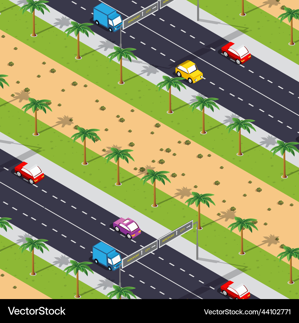 Transportation city streets intersection Vector Image