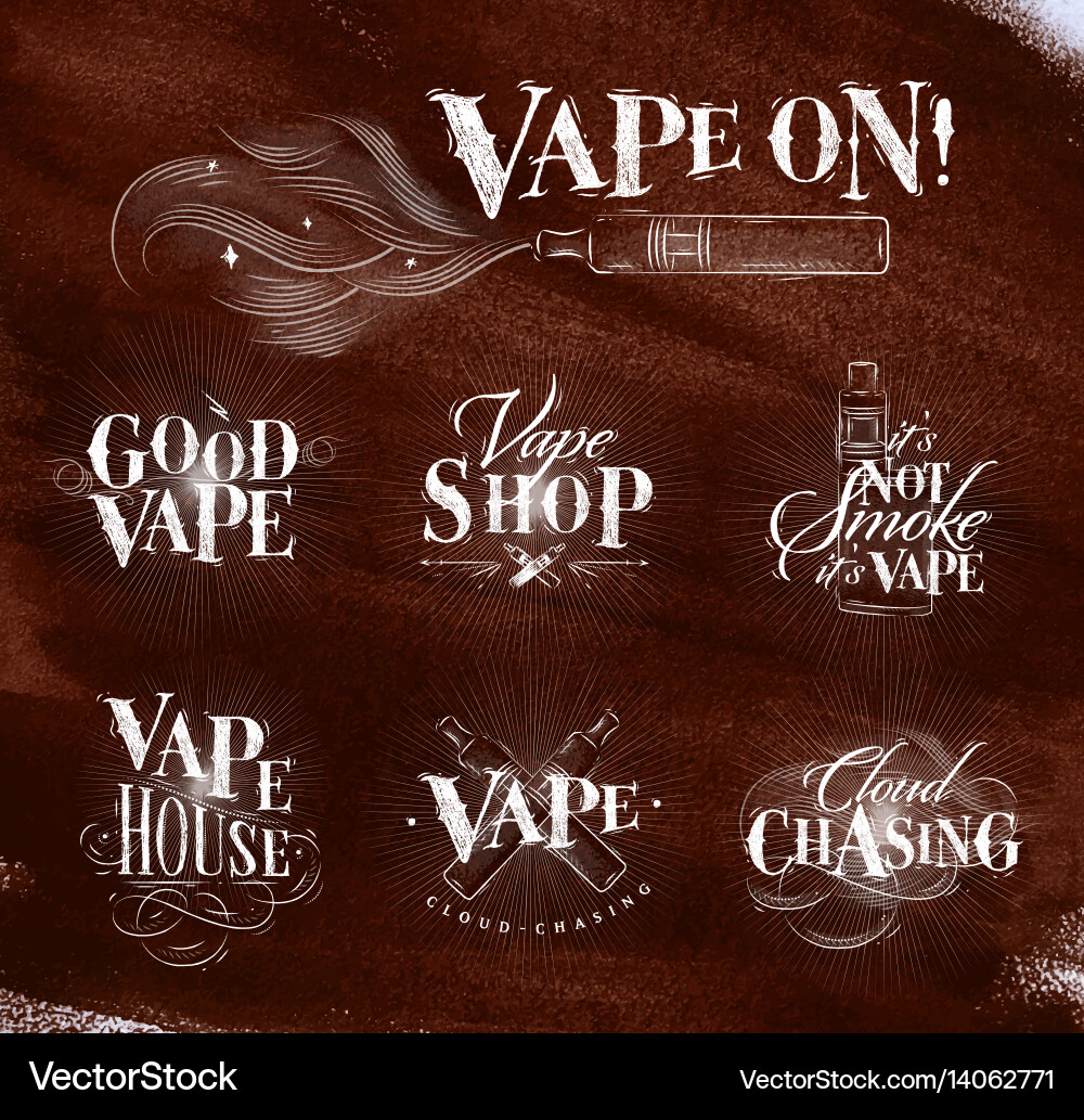 Vape symbols brown Royalty Free Vector Image - VectorStock