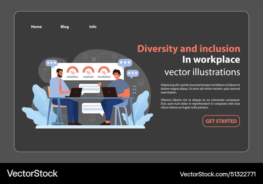 Workplace collaboration scene flat Royalty Free Vector Image