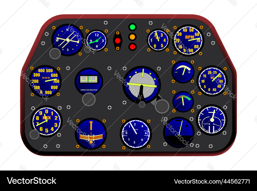 Ww2 fighter plane control panel Royalty Free Vector Image